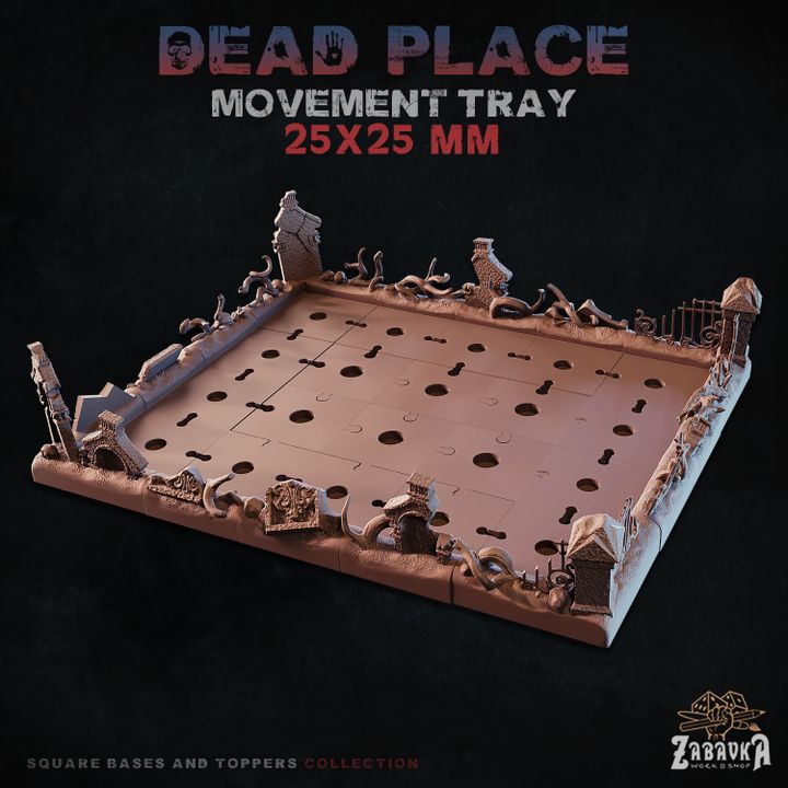 3D Printable Dead Place - Modular Movement Tray (25x25) by Zabavka Workshop